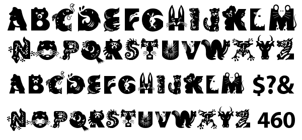 Animal Alphabet Font